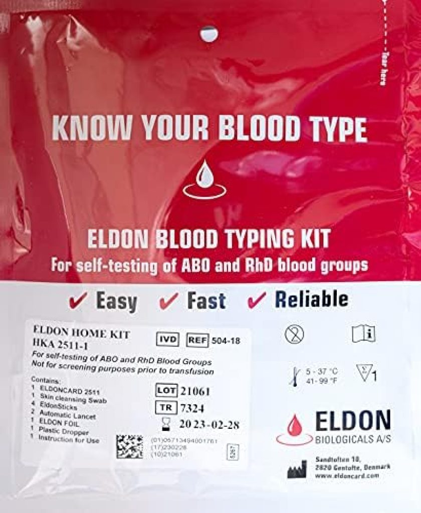 Discover Your Blood Type with the Original Home Blood Typing Kit ...