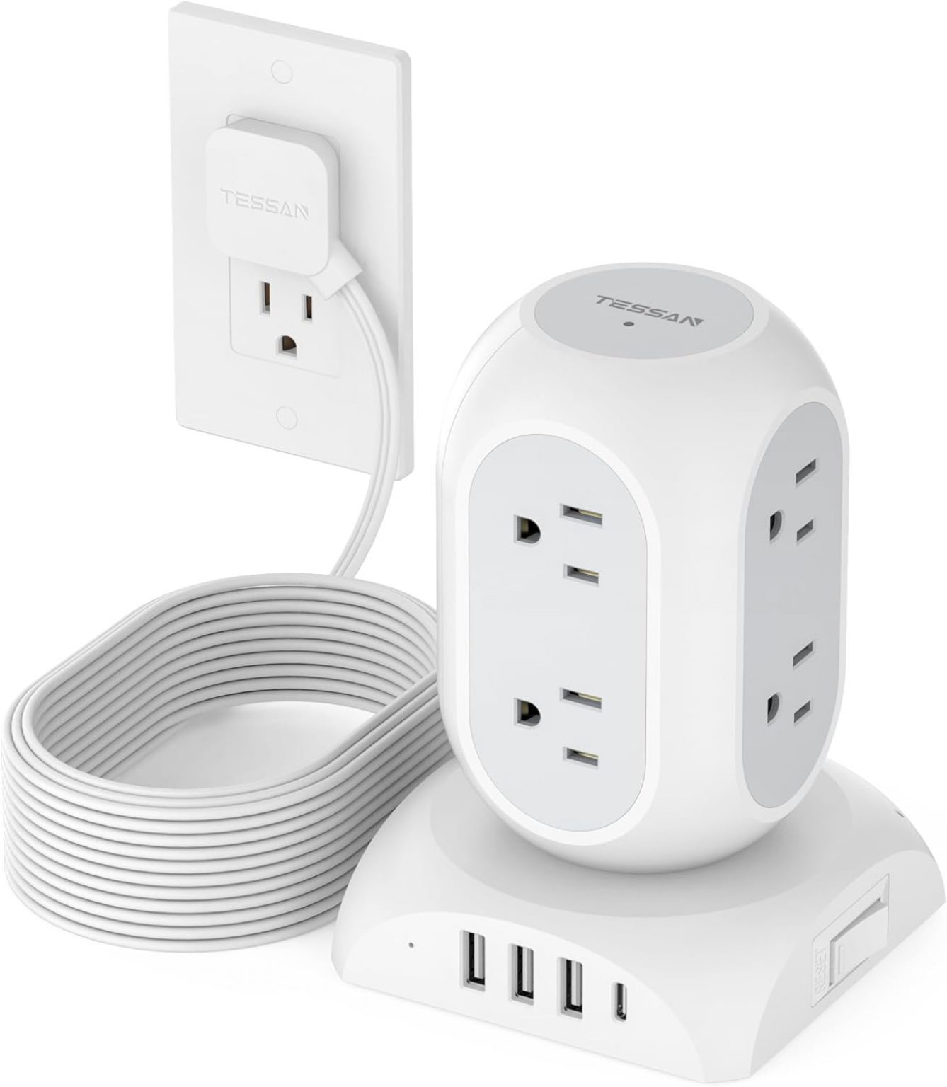 Maximize Your Charging Potential with the TESSAN Surge Protector Power ...