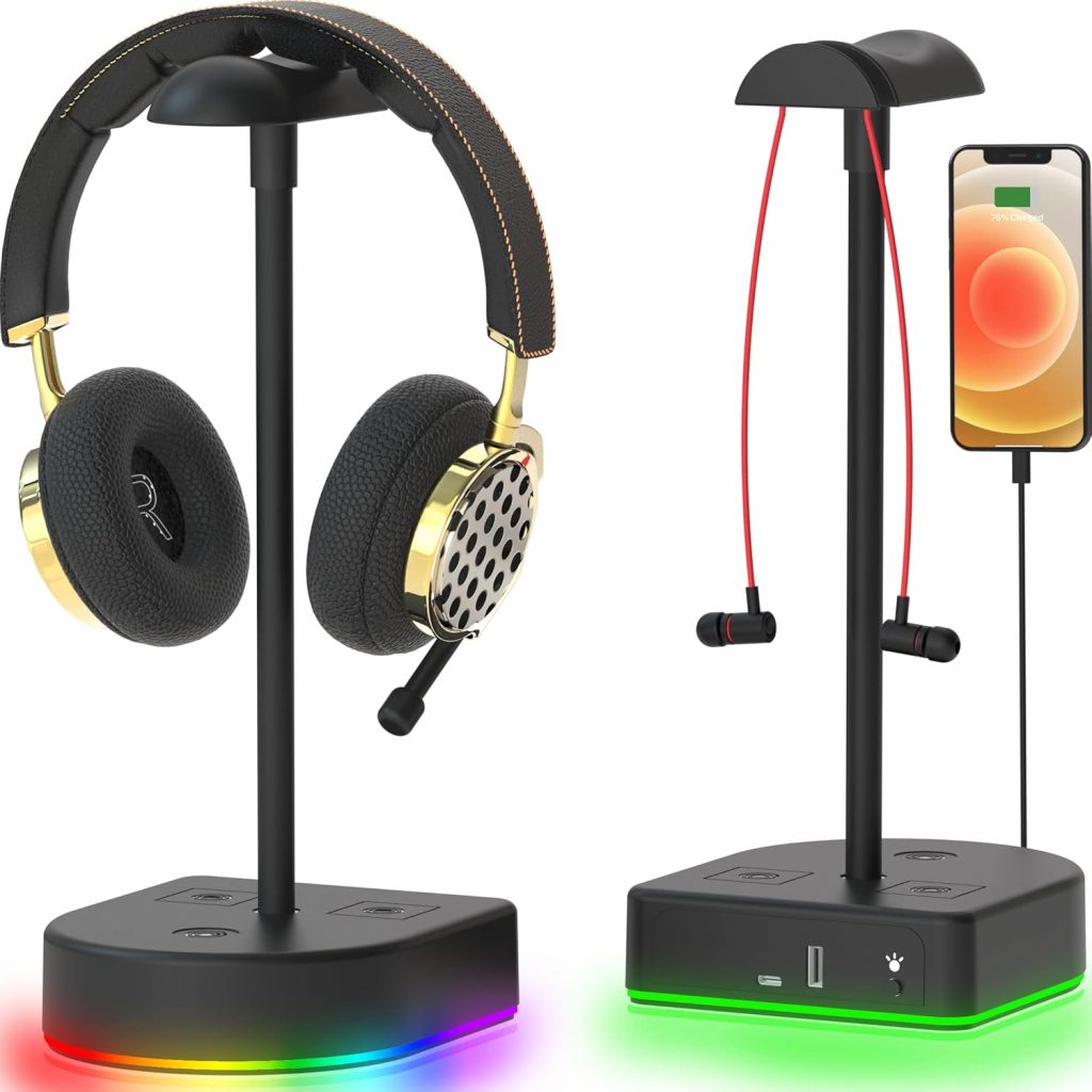 The Ultimate RGB Headphone Stand with USB Charging Port - Hunter ...